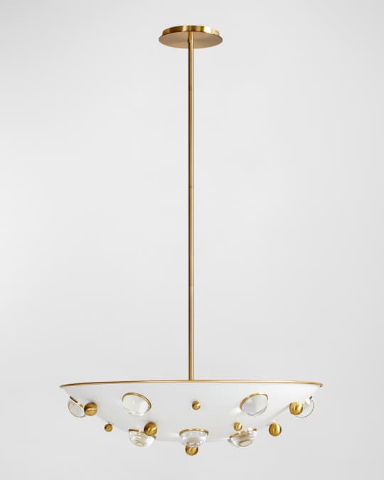 Jonathan Adler Globo 32" 4-Light Demilune Chandelier | Neiman Marcus
