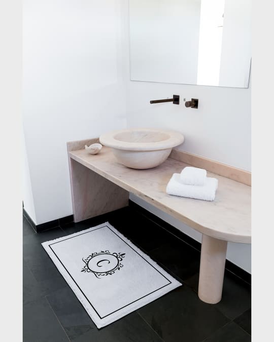 Graccioza Egoist "C" Monogrammed Bath Rug | Neiman Marcus