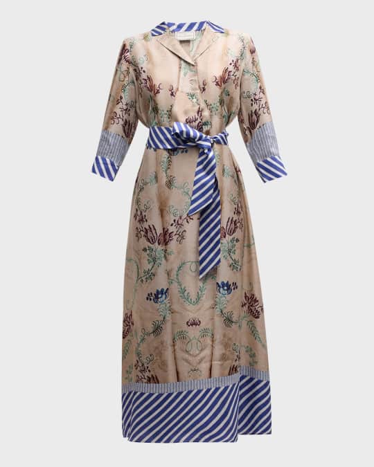 Pierre-Louis Mascia Paisley-Print Silk Maxi Shirtdress | Neiman Marcus