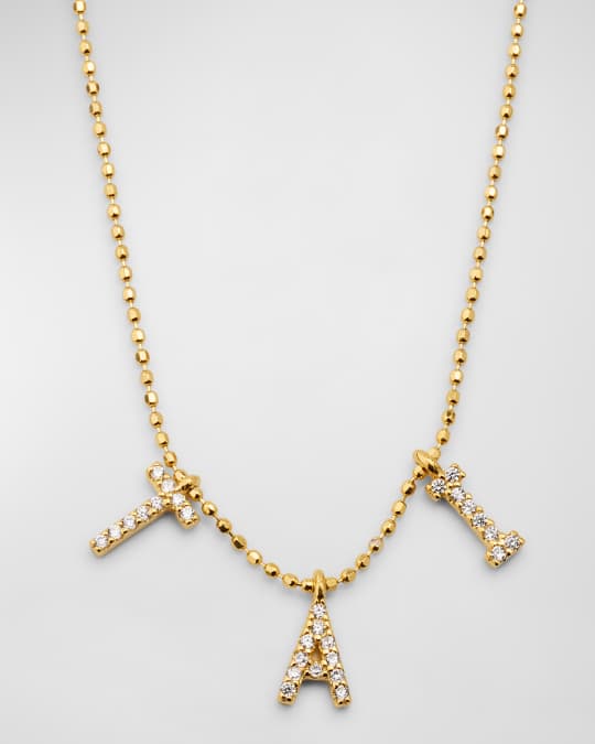 Tai 14K Gold-Plated Sterling Silver 3-Letter Personalized Necklace ...