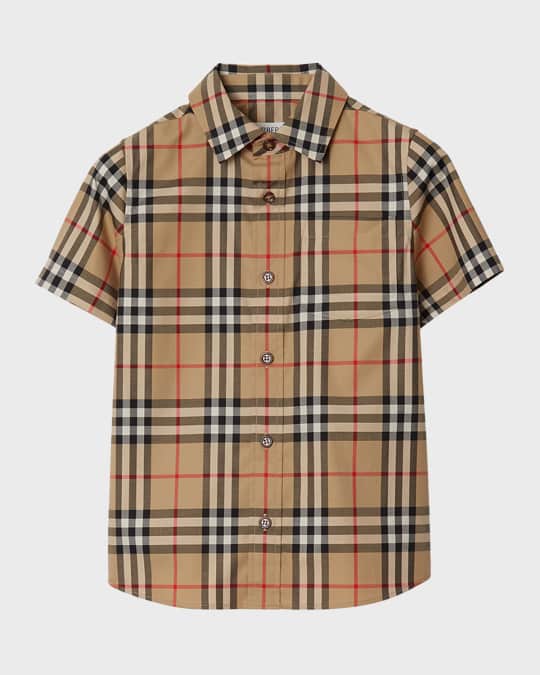 Burberry Boy's Owen Vintage Check Short-Sleeve Shirt, Size 3-14 | Neiman Marcus