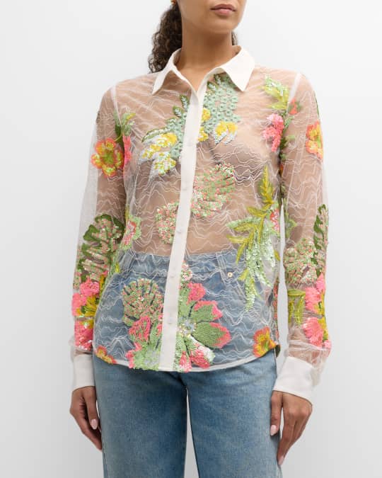 Le Superbe Tropical Lace Shirt | Neiman Marcus