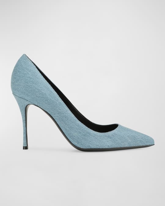 Sergio Rossi Denim Stiletto Pumps | Neiman Marcus