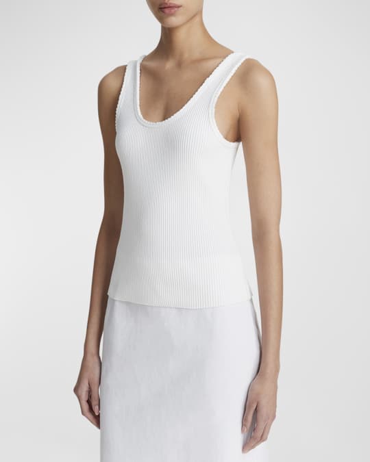 Vince Scoop-Neck Rib Tank Top | Neiman Marcus