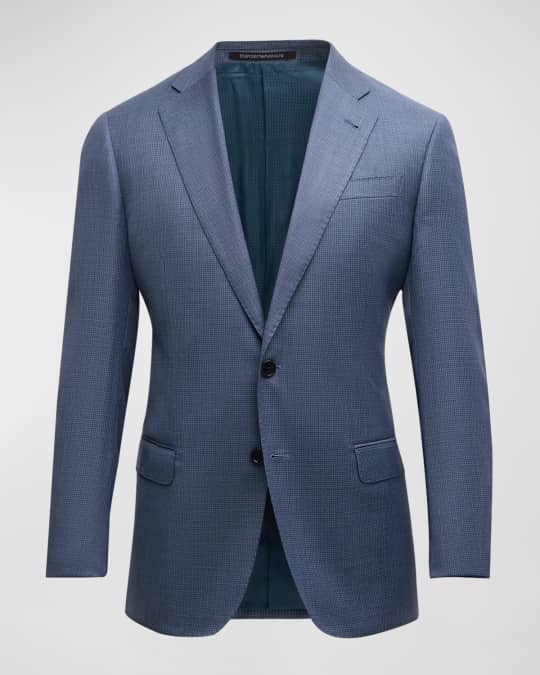 Emporio Armani Men's Screen-Print Check Sport Coat | Neiman Marcus