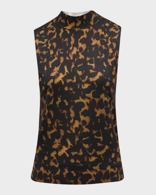 tortoise shell print top