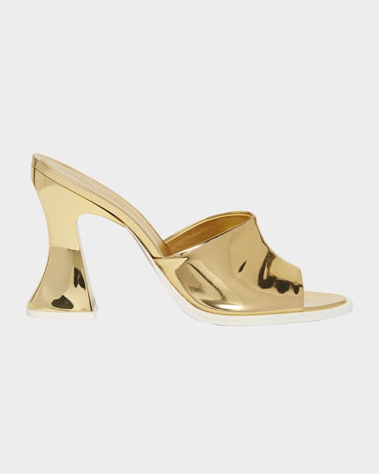 Bottega Veneta Cha Cha Metallic Mule Sandals | Neiman Marcus