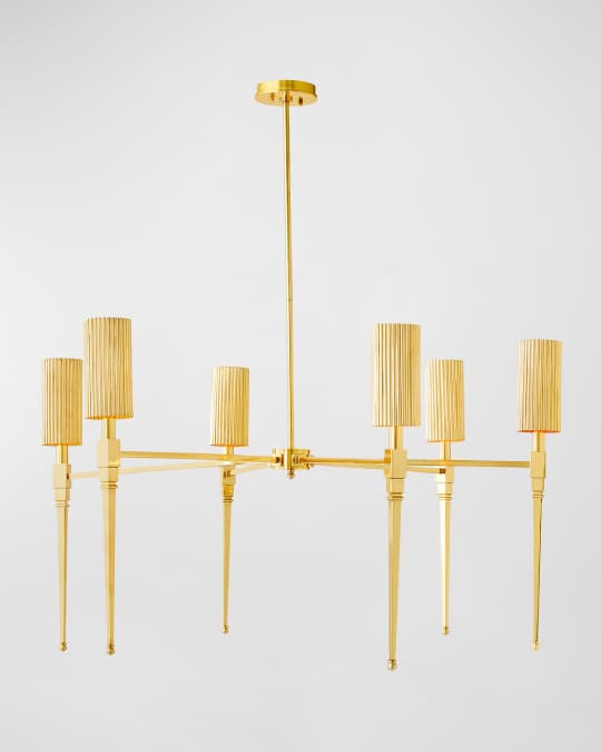 Global Views Fluted Brass Chandelier | Neiman Marcus