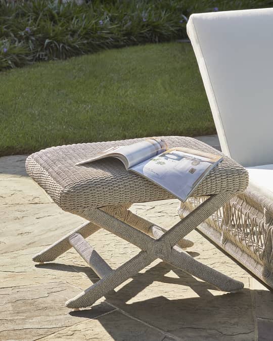 Palecek Rochelle Outdoor Cross Stool | Neiman Marcus
