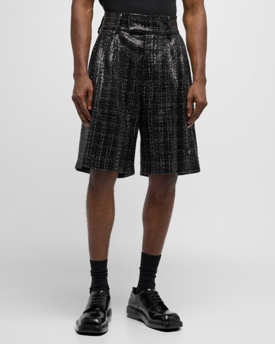 Amiri Mens Sequin Boucle Skater Shorts Neiman Marcus