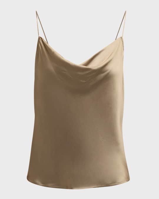 Rails Taysia Satin Cowl-Neck Tank Top | Neiman Marcus