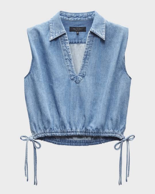 Rag & Bone Ultra Featherweight Fiona Crop Top | Neiman Marcus