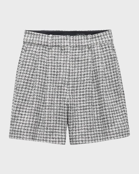 Rag & Bone Carmen Tailored Houndstooth Shorts | Neiman Marcus
