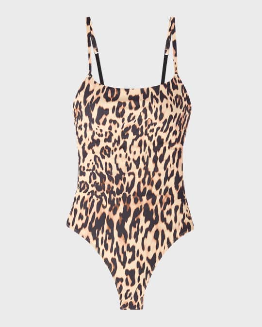 STYLEST Dreamsculpt Leopard-Print One-Piece Swimsuit | Neiman Marcus