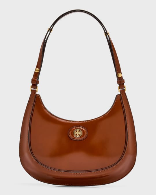 Tory Burch Robinson Crescent Leather Convertible Shoulder Bag | Neiman ...