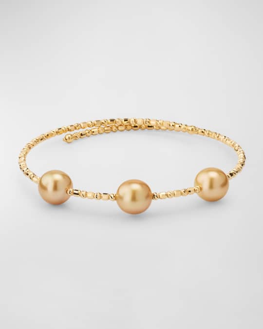 Pearls By Shari 18K Yellow Gold South Sea Pearl Wrap Bracelet | Neiman ...
