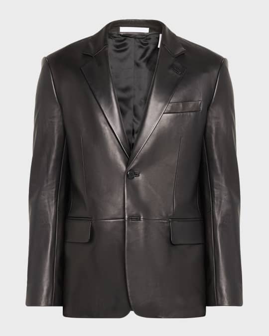 Helmut Lang Men's Leather Classic Blazer | Neiman Marcus