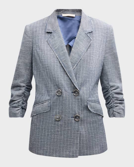 Ramy Brook Lilianna Double-Breasted Stripe Blazer | Neiman Marcus