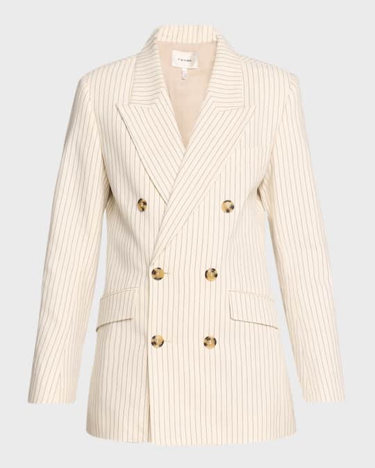 FRAME Pinstripe Double-Breasted Blazer | Neiman Marcus
