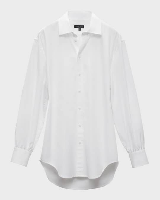 Rag & Bone Ellison Cut-Out Poplin Shirt | Neiman Marcus