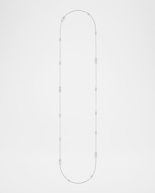 Messika Move Uno 18K White Gold Long Diamond Necklace | Neiman Marcus