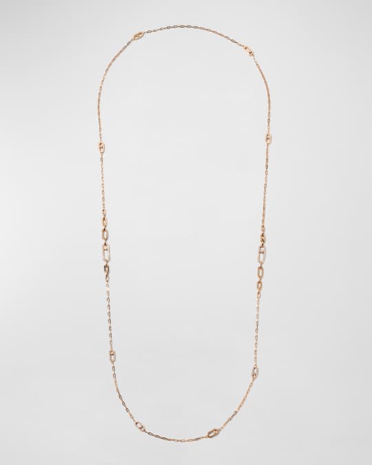 Messika Move Uno 18K Rose Gold Long Diamond Necklace, 90cm | Neiman Marcus