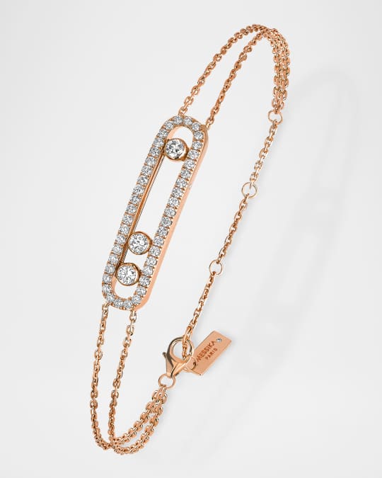 Messika MOVE 18K ROSE GOLD DIAMOND PAVE BRACELET | Neiman Marcus