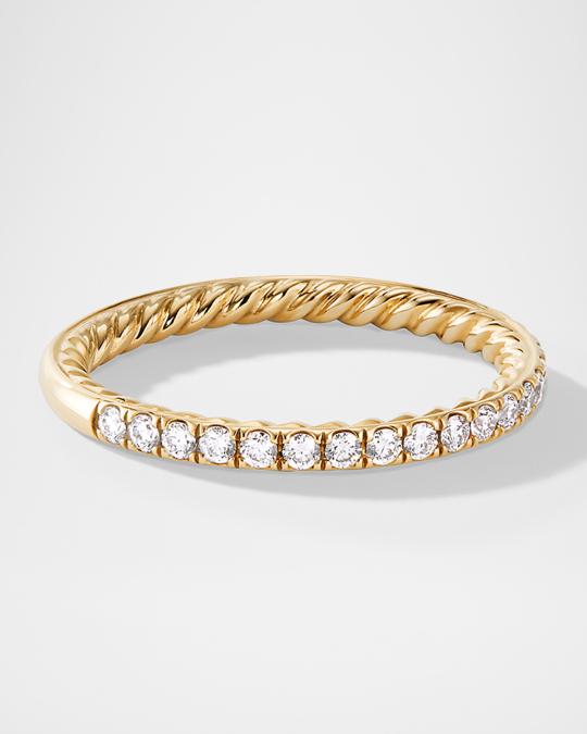 David Yurman DY Eden Partway Band Ring with Diamonds in 18K Gold, 1 ...