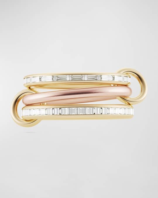 Spinelli Kilcollin Yellow Gold and Rose Gold 3-Linked Ring with ...