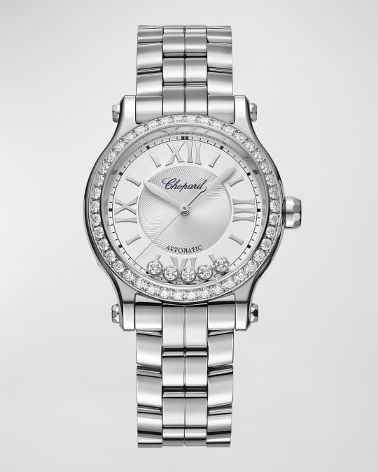 Chopard Happy Sport 33mm Stainless Steel Diamond Bezel Watch | Neiman ...