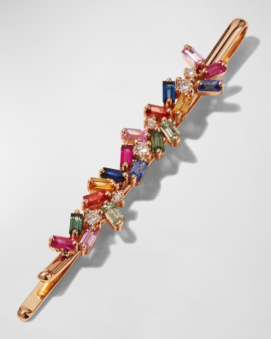 Suzanne Kalan 18k Rose Gold Rainbow Fireworks Hair Pin | Neiman Marcus