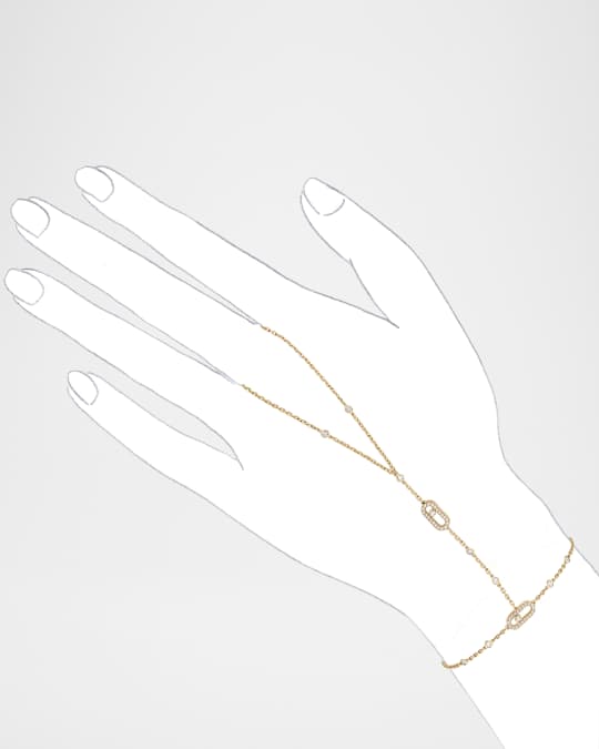 Messika Move Uno 18K Yellow Gold Diamond Hand Bracelet | Neiman Marcus