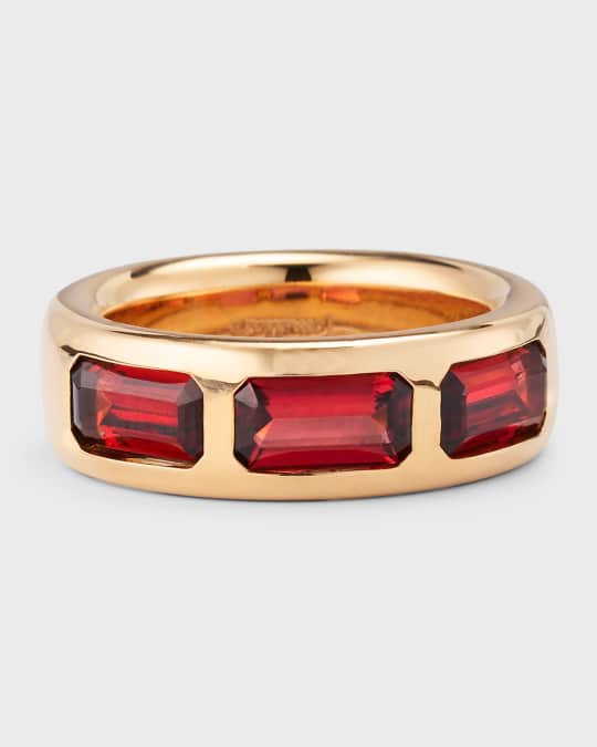 Pomellato Iconica 18K Rose Gold 3 Garnet Ring, Size 53 | Neiman Marcus