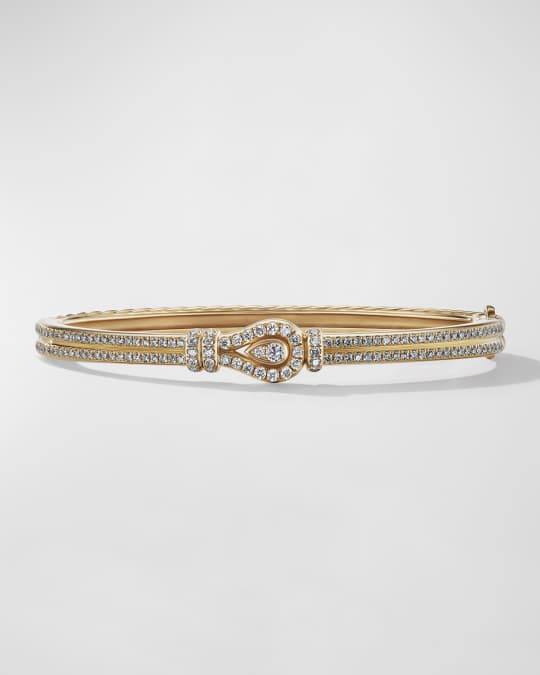 David Yurman Thoroughbred Loop Bracelet with Full Pave Diamonds in 18K ...