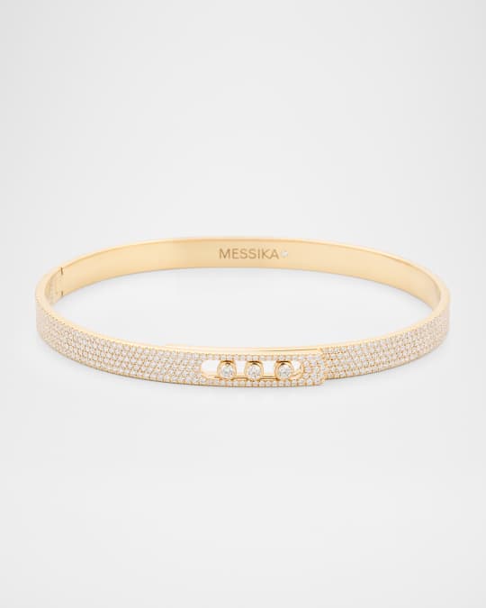Messika Move Noa 18K Yellow Gold Half Diamond Bangle Bracelet | Neiman ...