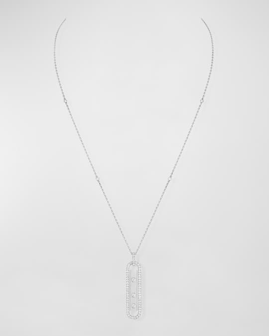 Messika Move 10th 18K White Gold Diamond Necklace | Neiman Marcus