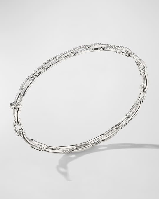 David Yurman 4mm Stax Chain Link Bracelet in 18K White Gold | Neiman Marcus