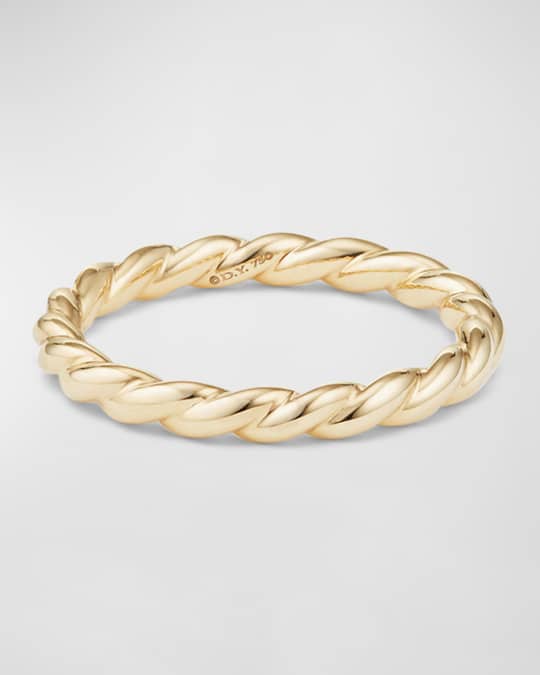 David Yurman 2.8mm Petite Band Ring in 18K Gold | Neiman Marcus