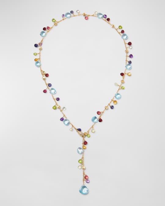Marco Bicego Paradise 18K Yellow Gold Diamond Lariat with Mixed Stones ...