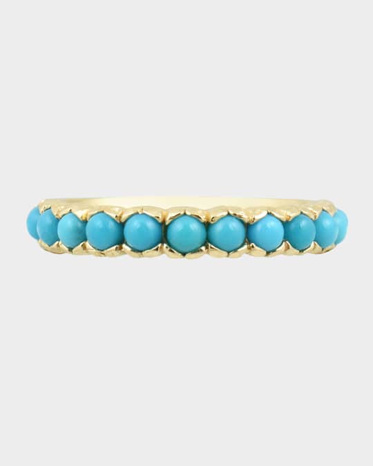 Stevie Wren Turquoise Cabochon 14K Yellow Gold Band Ring, Size 7 ...