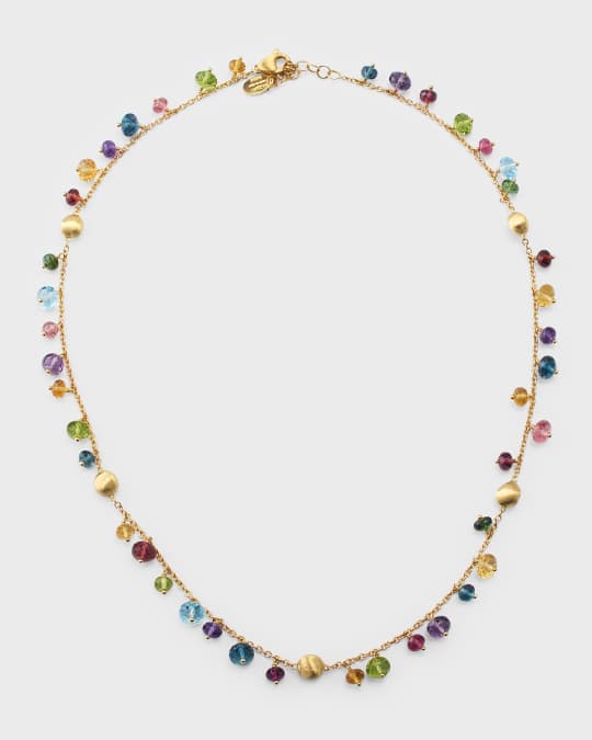 Marco Bicego 18K Yellow Gold Africa Necklace with Mixed Gemstones ...