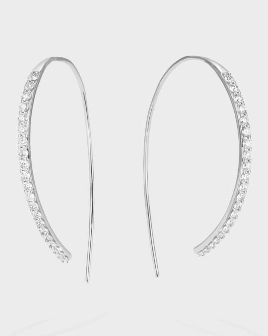 LANA Flawless 14k Rose Gold Large Hooked on Hoop Earrings w/ Diamonds ...