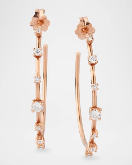 LANA 14K Solo Diamond Hoop Earrings, 30mm | Neiman Marcus