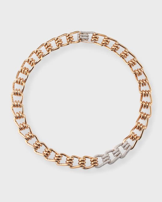Walters Faith 18k Rose Gold Huxley Diamond Coil Link Necklace | Neiman ...