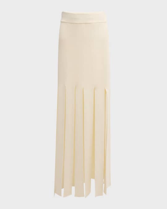 Rosetta Getty Slash Panel Cotton Car Wash Knit Maxi Skirt | Neiman Marcus