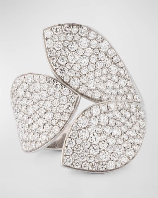 Pasquale Bruni Giardini Segreti 18K White Gold Diamond Leaf Ring, 2 ...