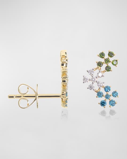 Stevie Wren Diamond 14K Yellow Gold Triple Daisy Ear Climber, Single ...
