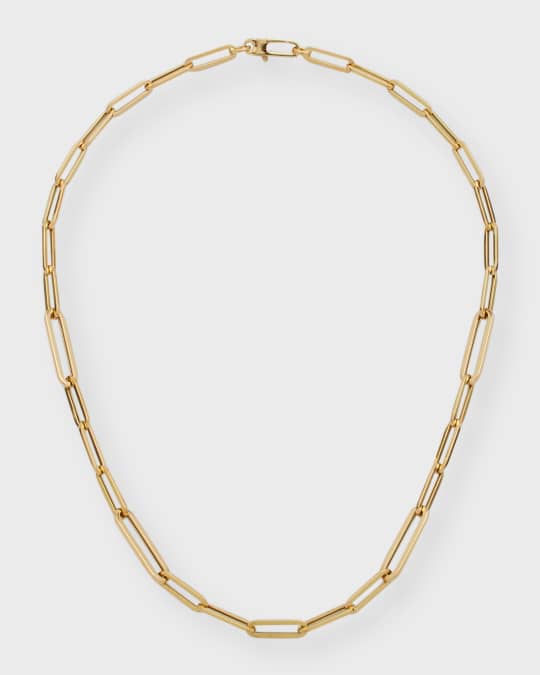 Roberto Coin 17" Paper Clip Chain Necklace in 18k Yellow Gold | Neiman ...