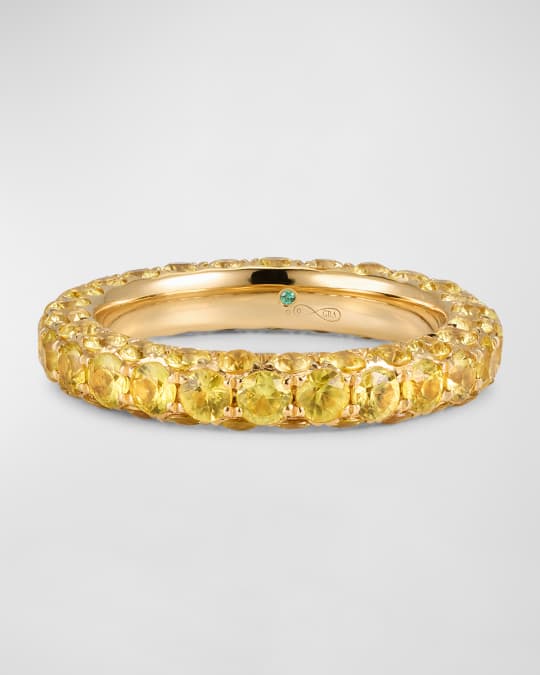 Graziela Gems 18K Yellow Gold Tsavorite 3-Sided Ring | Neiman Marcus