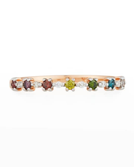 Stevie Wren 14K Rose Gold Diamond Flowerette Ring | Neiman Marcus